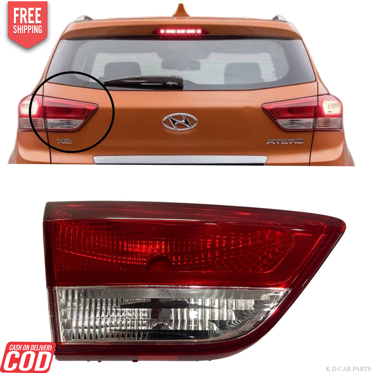 K D Taillight/Dicky light assembly For Hyundai Creta Type 2 2018-2020 ...